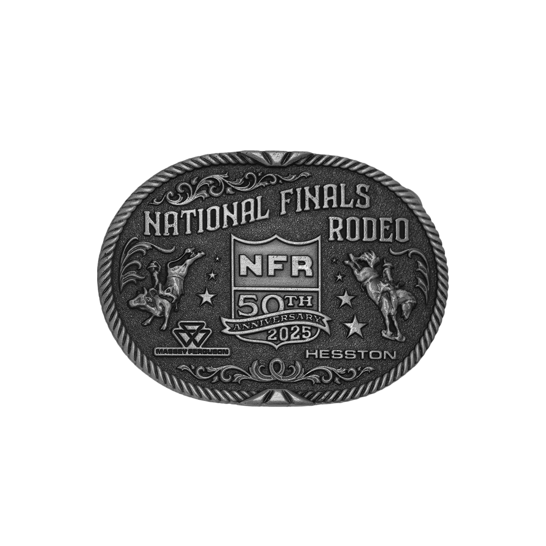 2025 NFR Hesston Small Pewter Buckle – Official NFR Merchandise
